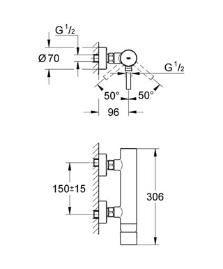 GROHE 33636 ESSENCE Exposed Shower Mixer