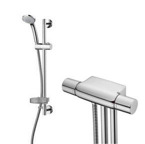 Trevi Boost EV Shower Set & Slide Rail Kit, Exposed, Chrome
