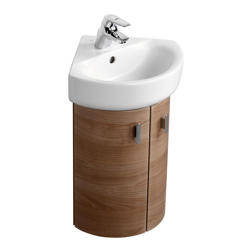 Ideal standard Concept 370 x 380mm wall hung corner basin unit with two ...