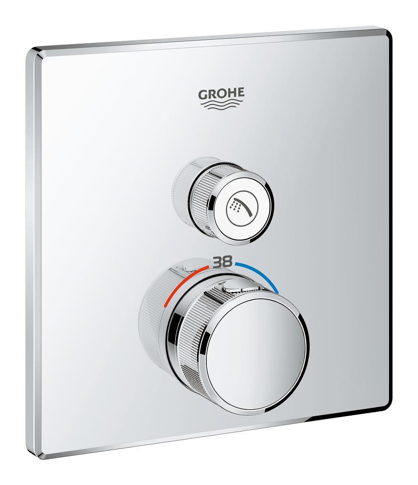 29123000 Grohtherm SmartControl trimset 1 Outlets, Square, chrome