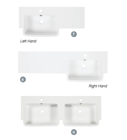 Synergy ISOCAST 900mm basin 1 TH left hand