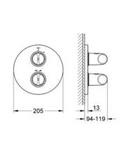 19369 35500 VERIS Thermostatic Shower Mixer