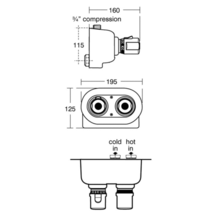 Trevi THERM exposed Shower Valve only, thermostatic